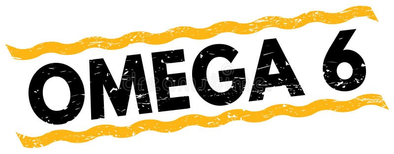 OMEGA 6 Text on Yellow-black Lines Stamp Sign Stock Illustration ...
