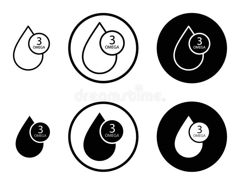 Omega 3 Vector Icon Set in Black and White Outlines Stock Vector ... Omega 3 Vector Icon Set in Black and White Outlines Stock Vector ...