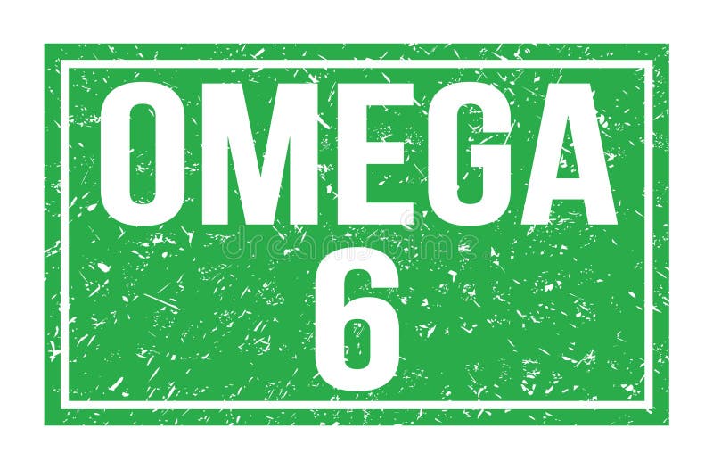 OMEGA 6, Words on Green Rectangle Stamp Sign Stock Illustration ...