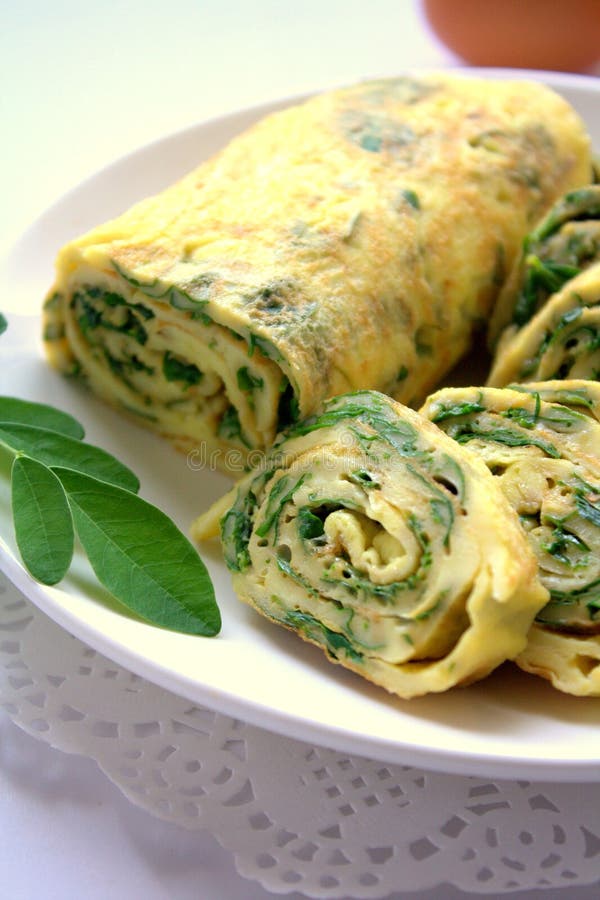 Omelet Egg Rolls stock image. Image of dish, herb, frittata - 57764377