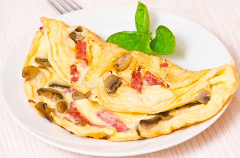 Folded Omelette stock photo. Image of large, onions, mushroom - 10740126