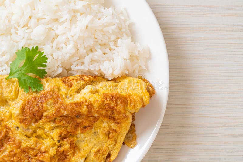 Omelet or Omelette with Rice Stock Image - Image of dish, omurice ...