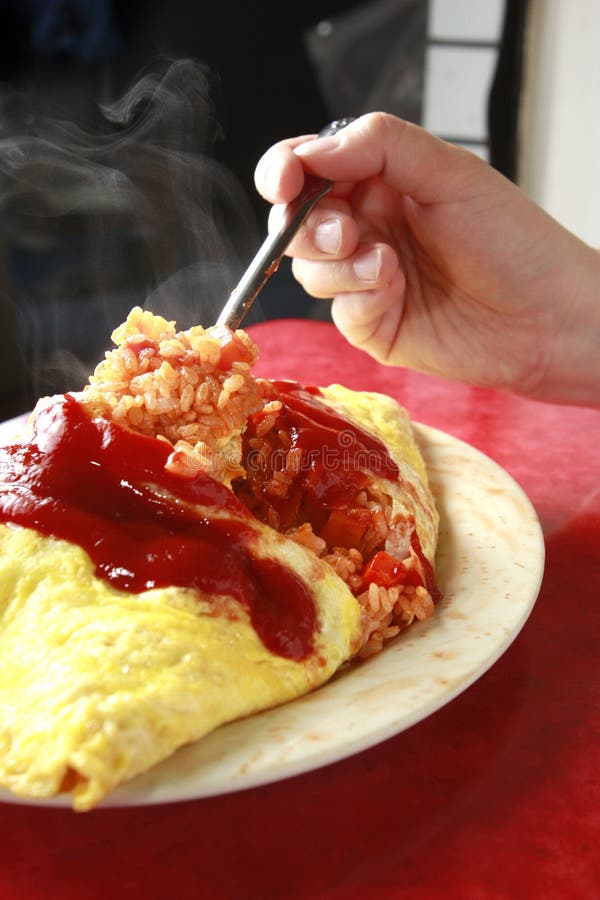 Omelet rice stock image. Image of yellow, chinese, dish - 7375293
