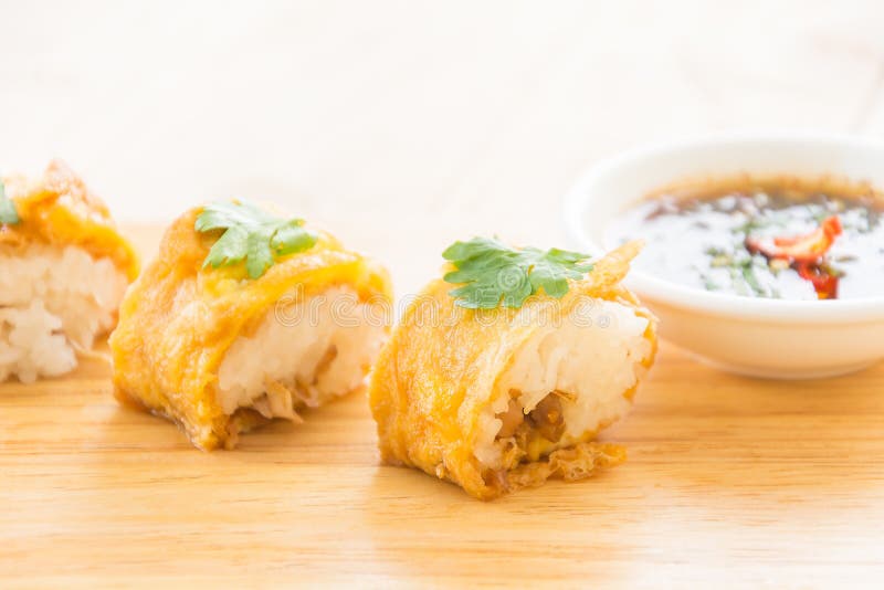 Omelet sushi roll stock photo. Image of spring, spicy - 84765912