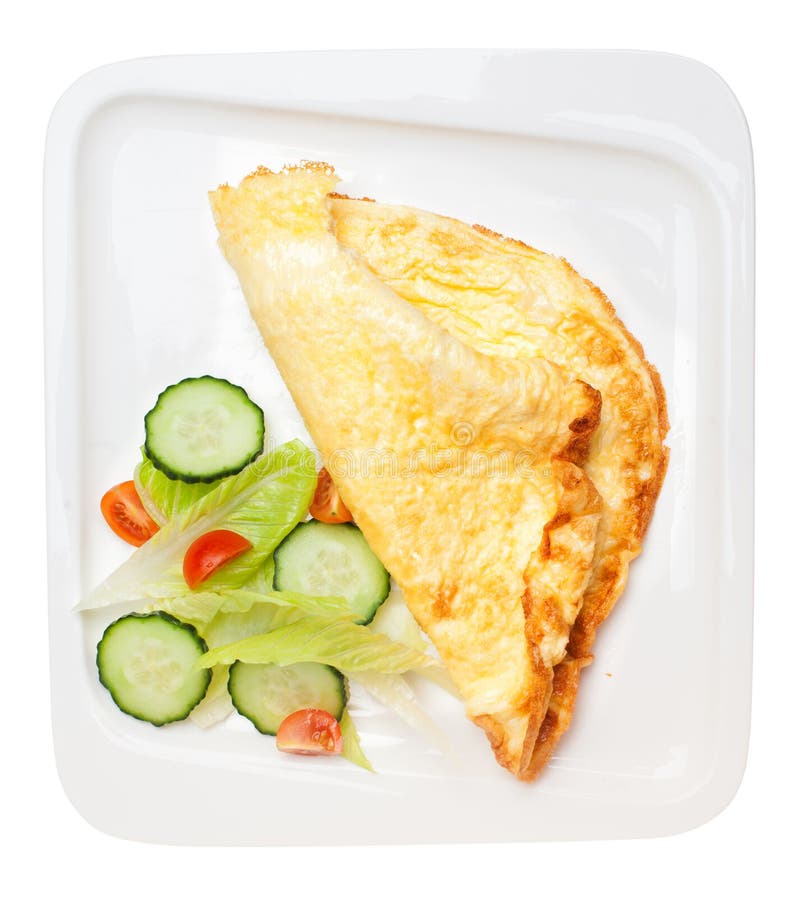 Omelet with Vegetables Isolated on White Stock Photo - Image of ...