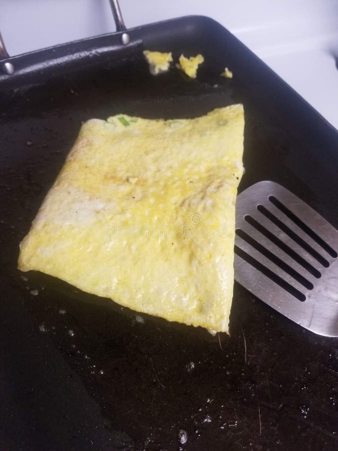 Omelet Yellow Eggs Cheese Square Stock Photo - Image of cheese, food ...