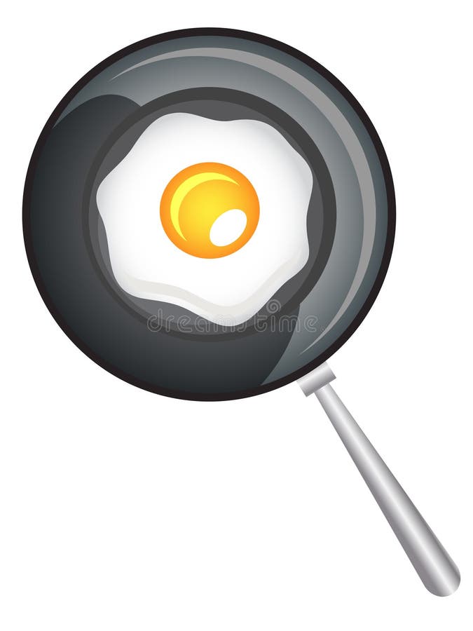 Omelette in Frying Pan Vector Illustration Stock Vector - Illustration ...