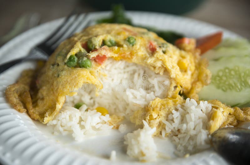 A Omelette rice stock image. Image of healthy, delicious - 225919547