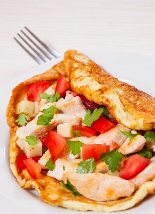 Omelette with Chicken Livers Stock Photo - Image of organic, lunch ...