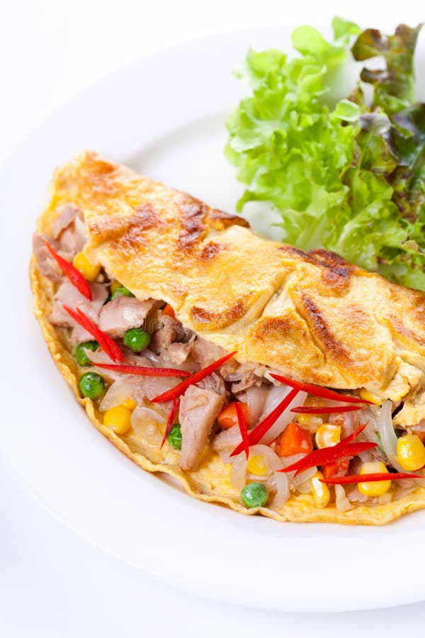 Omelette with Tuna and Vegetables Stock Photo - Image of cuisine, onion ...