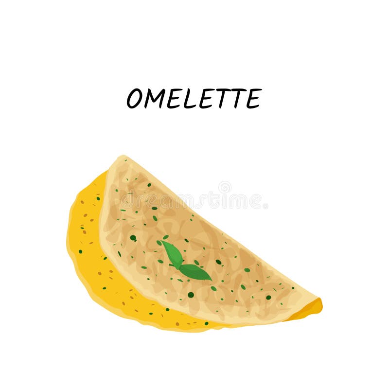 Omelette Vector Meal Illustration. Isolated on White Background. Stock ...