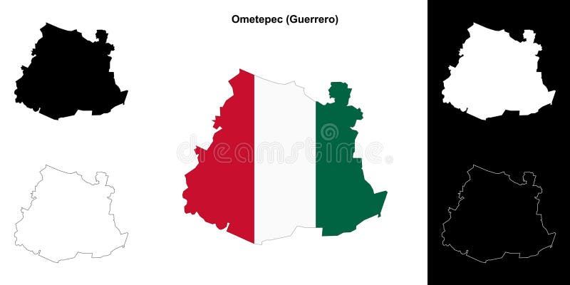 Ometepec outline map stock vector. Illustration of blank - 375812826