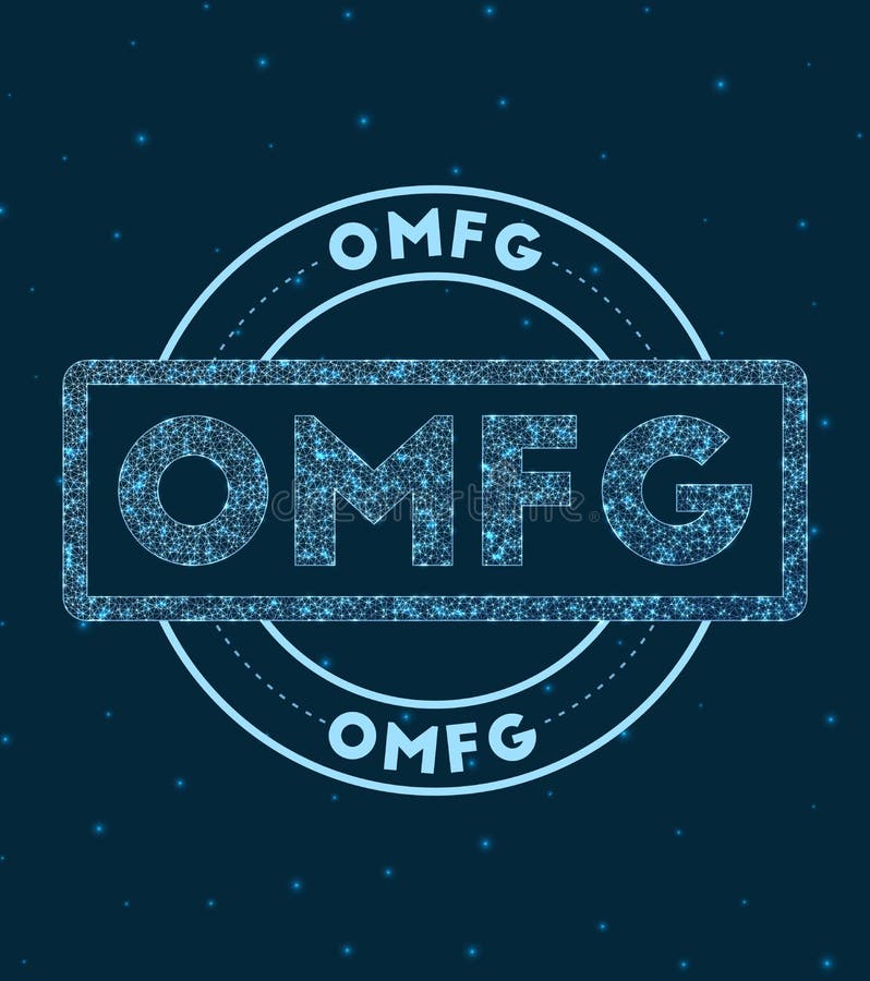 Omfg. Glowing round badge stock vector. Illustration of internet ...