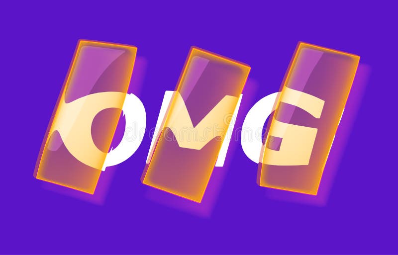 OMG Banner, Poster and Sticker Concept, with Liquid Text Stock Vector ...