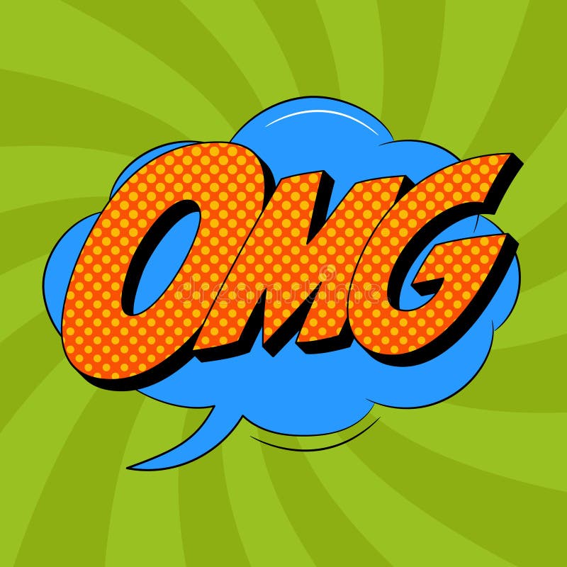 OMG Comic Speech Bubble in Trendy Pop Art Style. Bright Cartoon Message ...