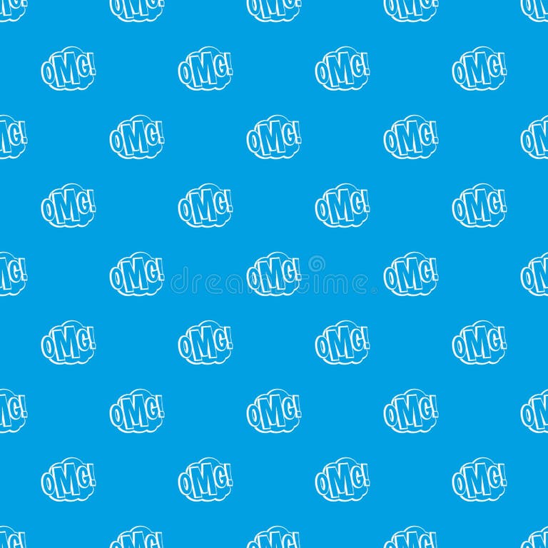 OMG, Comic Text Speech Bubble Pattern Seamless Blue Stock Vector ...