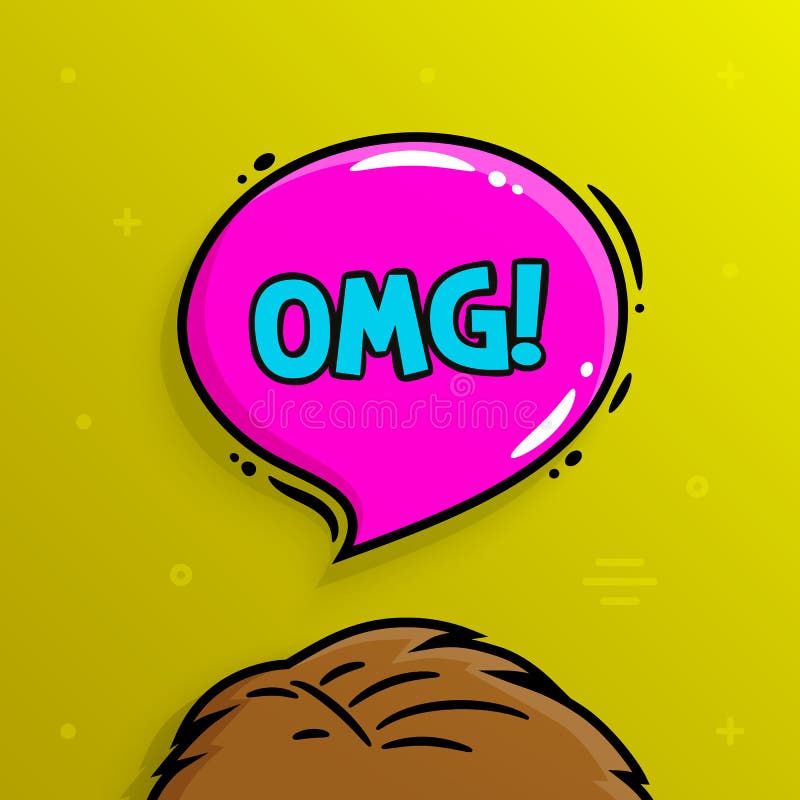 Omg Concept. Human Head and Speech Bubble with Text OMG. Vector. Stock ...