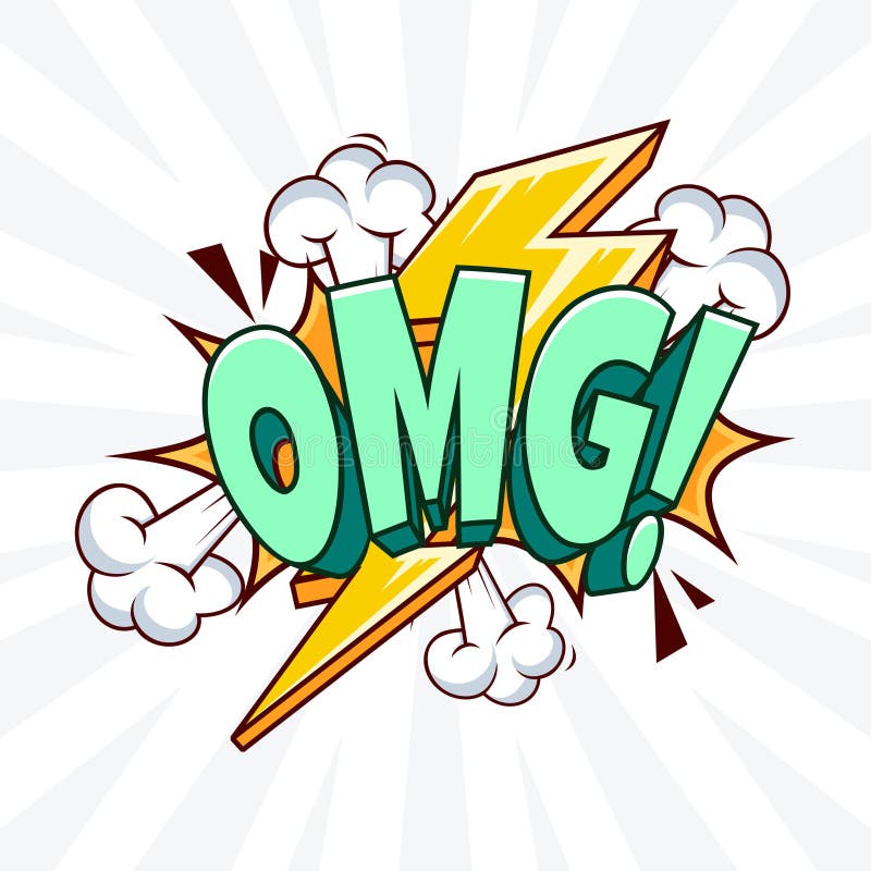 OMG 3D Text Comic Cartoon Vector Design Template Stock Illustration ...