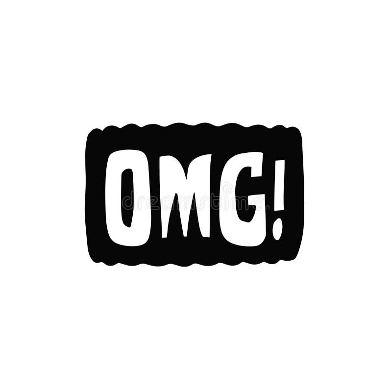 OMG Hand Drawn Black Color Modern Typography Text in Brush Shape. Stock ...