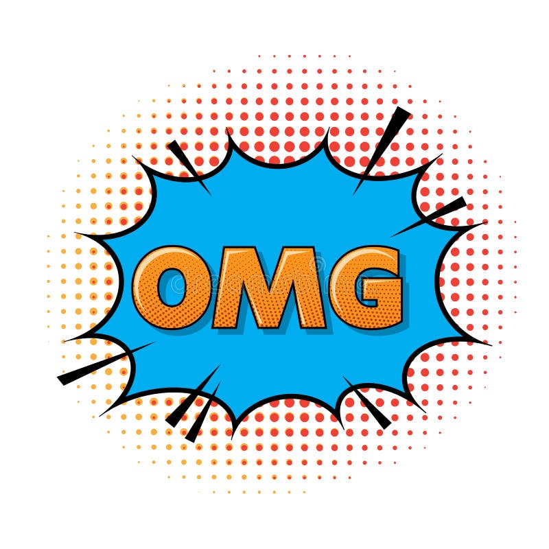 OMG Lettering. Comics Book Background. Colorful Halftone Pattern ...