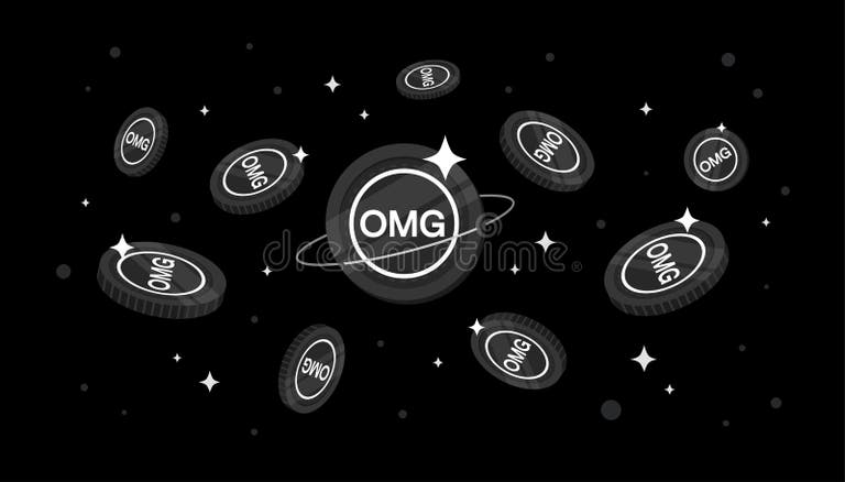 OMG Network OMG Coins Falling from the Sky. OMG Cryptocurrency Concept ...
