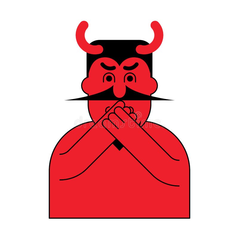 Devil Cat. Satan Pet. Red Demon Animal Stock Vector - Illustration of ...