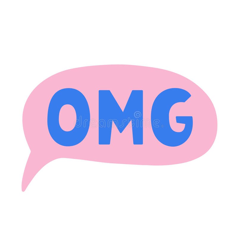 Omg in Speech Cloud, Comic Chat Sticker Stock Vector - Illustration of ...