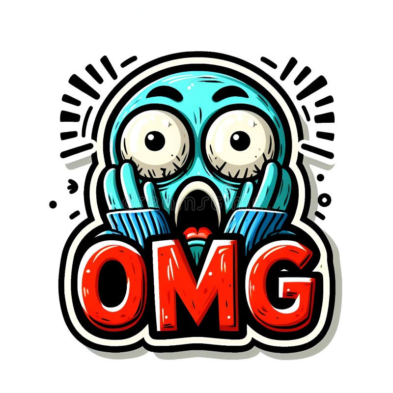 OMG Sticker Design stock illustration. Illustration of design - 302154719