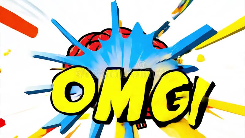 OMG Text, My Brain is Exploding Concept, Cartoon Comic Style Background ...