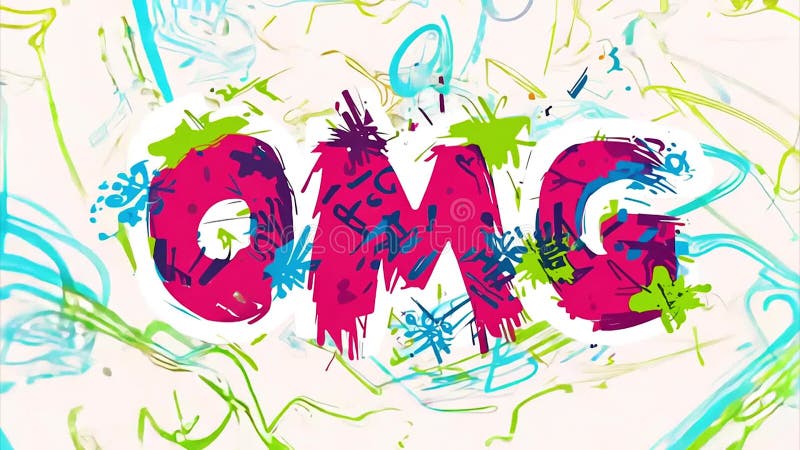 OMG Text, My Brain is Exploding Concept, Cartoon Comic Style Background ...
