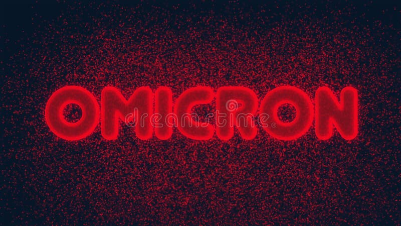 OMICRON Name Reveal. Red Particles Spread in the Background Stock Video ...