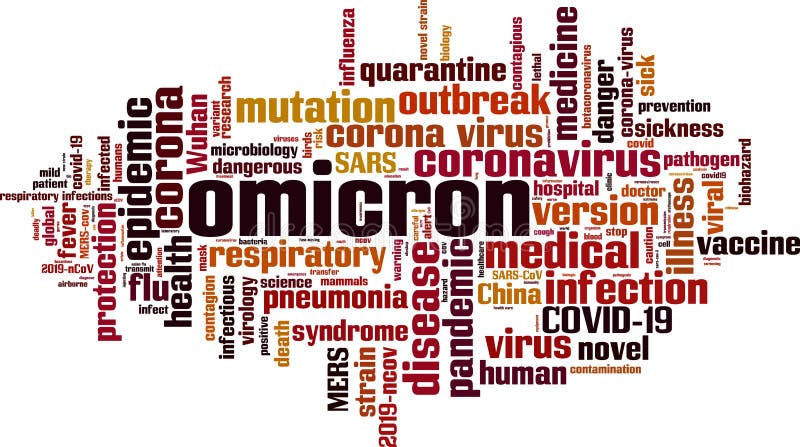 Omicron word cloud stock vector. Illustration of fever - 242826410