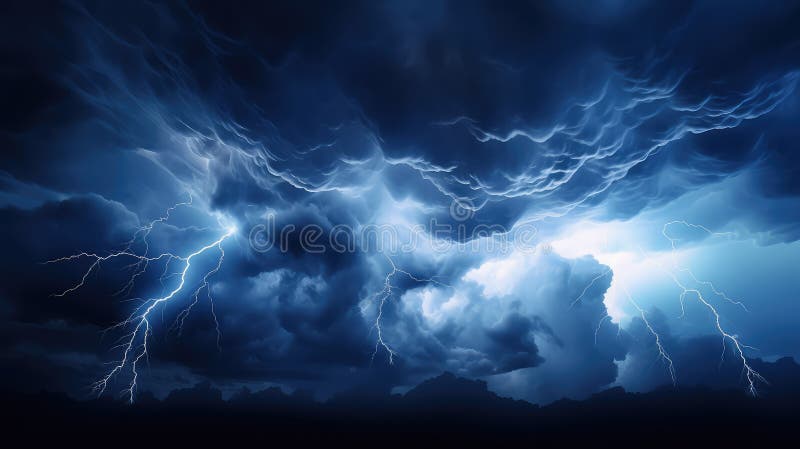 Ominous Blue Storm Background Stock Illustration - Illustration of ...