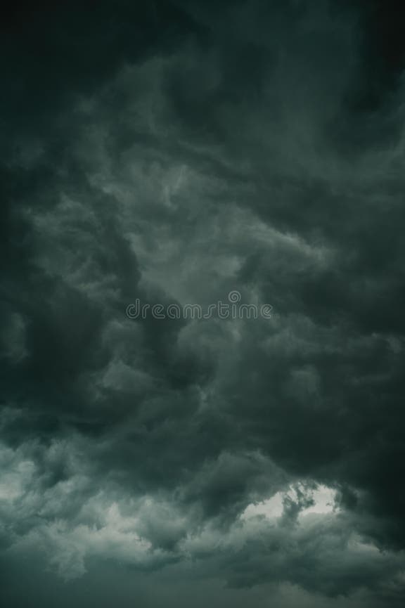 Ominous Dark Supercell Stormy Clouds in Summer Stock Photo - Image of ...