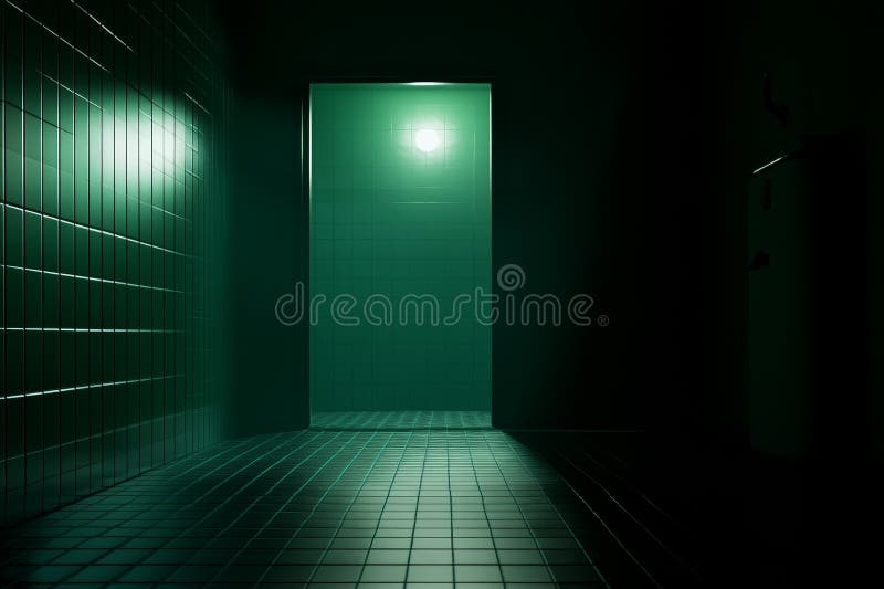 An Ominous Glowing Gate Marks the End of a Dark Futuristic Corridor ...