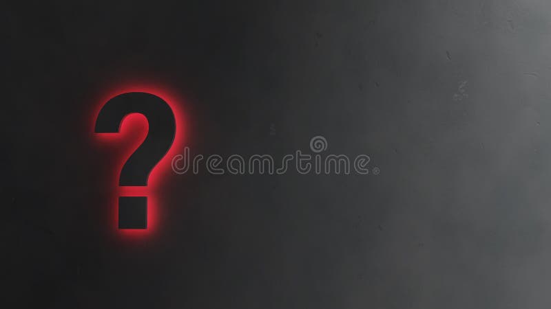 Ominous Glowing Red Question in the Dark Illustration Stock ...