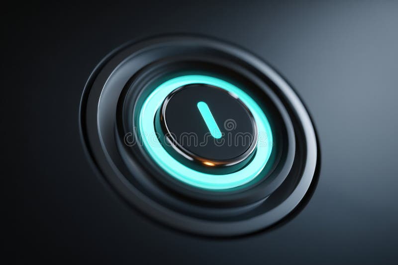 Ominous Glowing Reset Button Inviting Action in a Sleek, Modern Setting ...