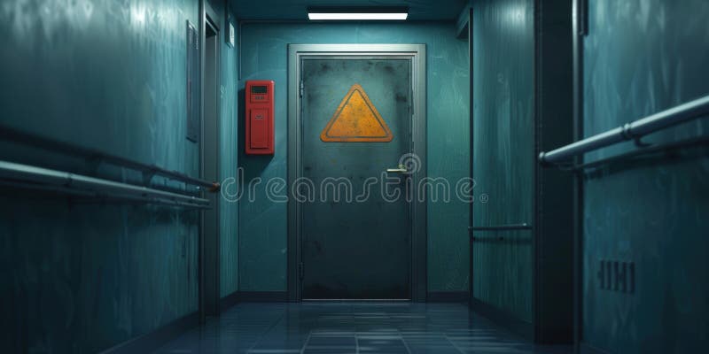 Mysterious Doorway in a Desolate Corridor. Created by Generative ...