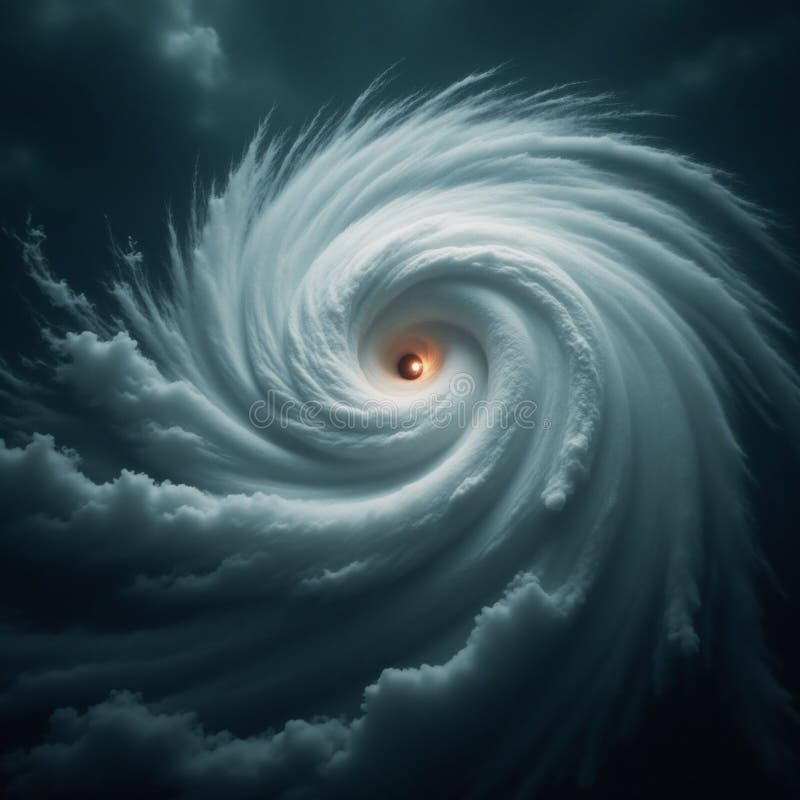 Ominous Hurricane Symbol within Dark Brooding Storm Clouds Stock ...