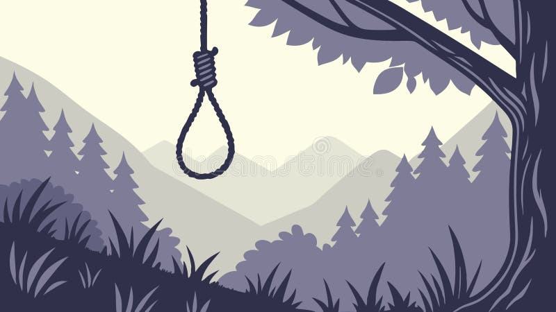 Ominous Noose in a Dark Forest, Vector Design Generative AI Stock ...