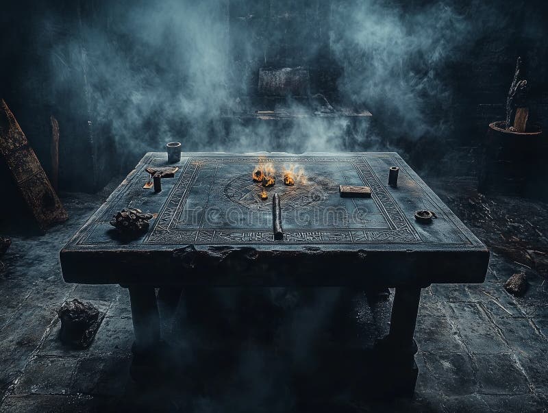 An Ominous Old Table for Practicing Black Magic and Fortune Telling ...