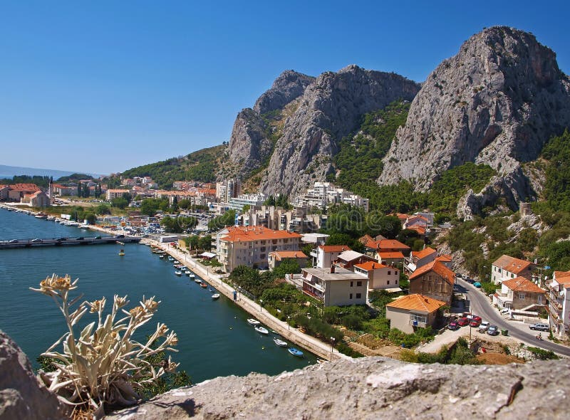 Old way to Omis (panorama) stock image. Image of europe - 17069793