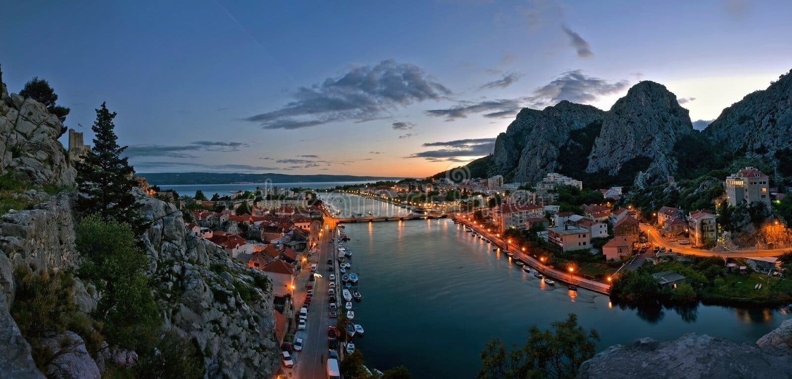 Panorama of Town Omis in Croatia Stock Image - Image of omis ...