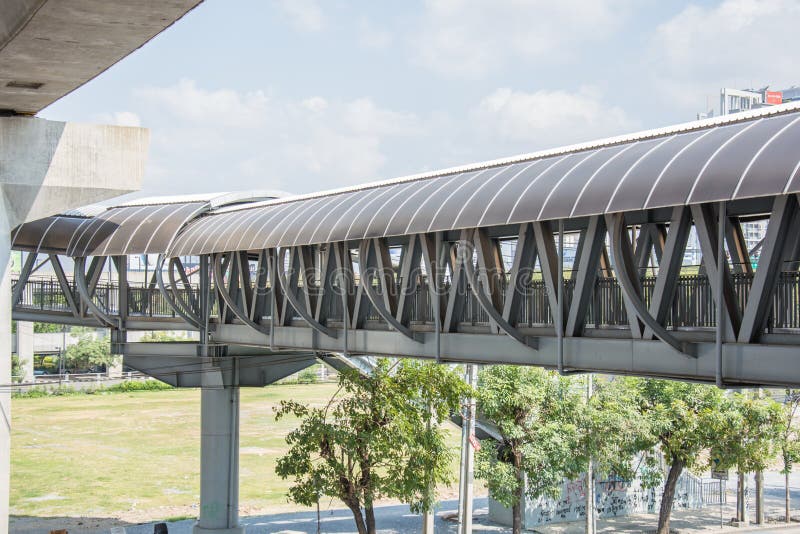 Omni Bridge overpass walk stock image. Image of structure - 146528005