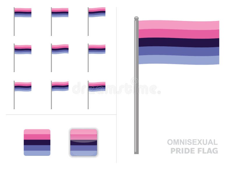 Omnisexual Pride Flag Waving Animation App Icon Vector Stock Vector Illustration Of