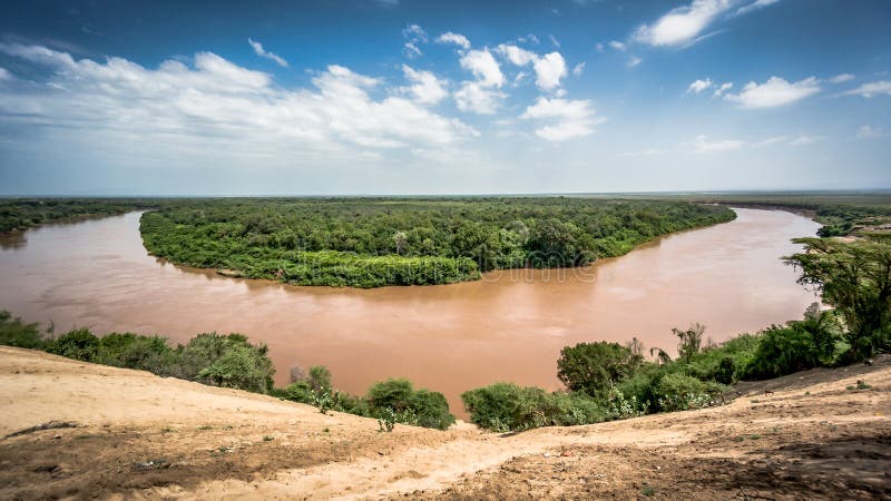 Omo River in Omo Valley, Omorate, Ethiopia Stock Image - Image of ...