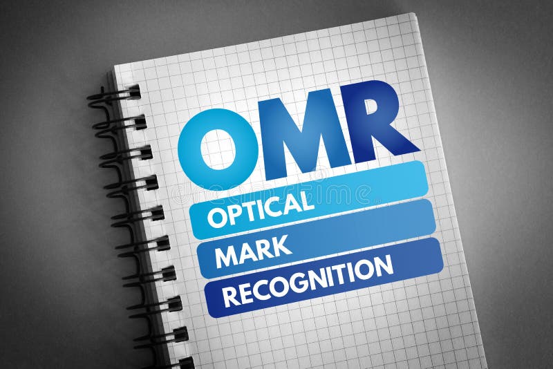 OMR - Optical Mark Recognition Acronym Stock Photo - Image of note ...