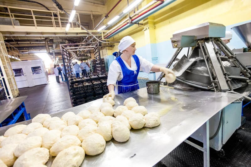Omsk, Russia - December 19, 2014: Workers at Bread Factory Editorial ...