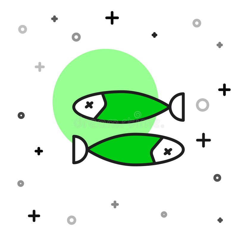 Omtrek Gedroogd Vispictogram Geïsoleerd Op Witte Achtergrond. Vector ...