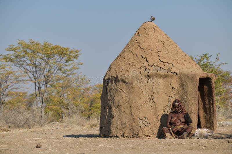 Omutima Himba Tribe Village Mud House Environment Namibia Editorial ...